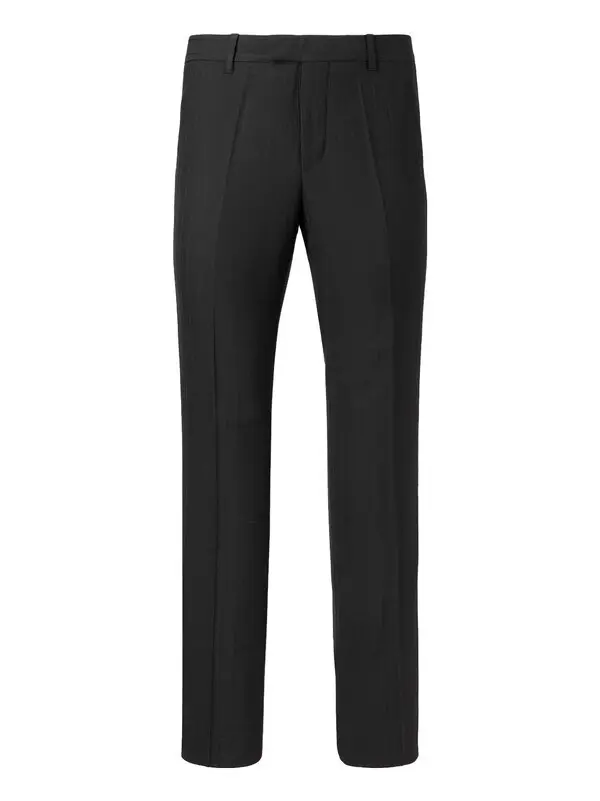 Enfants Riches Déprimés Skinny Lieutenant Straight-leg Pinstriped Virgin Wool Trousers - Black