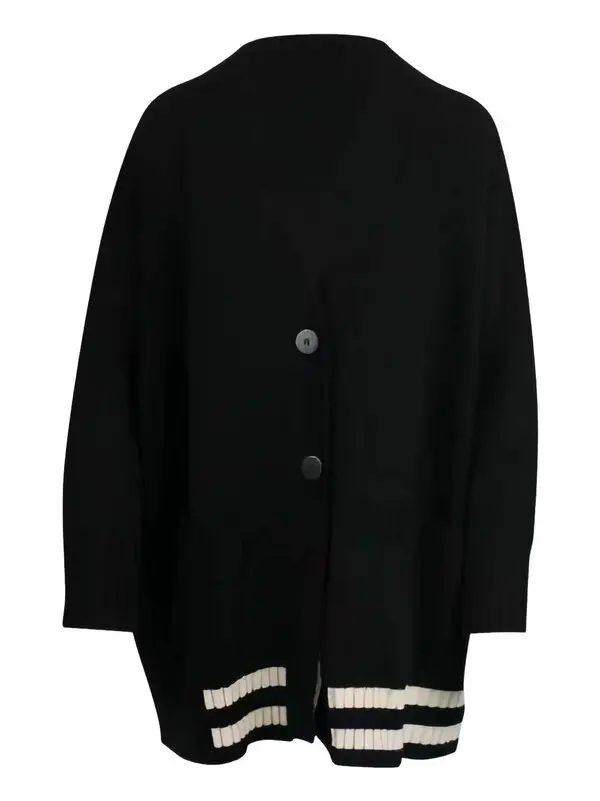PIERANTONIOGASPARI Striped-hem Cardigan - Black