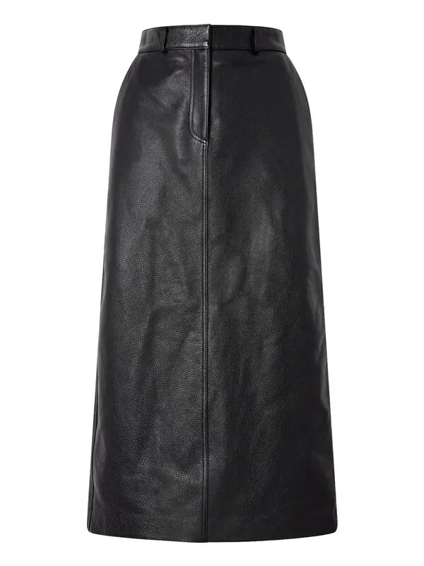 TOTÊME Textured-leather Maxi Skirt - Black