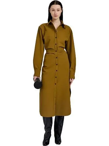 Proenza Schouler Bi-stretch Cotton Nylon Flora Dress - Fatigue