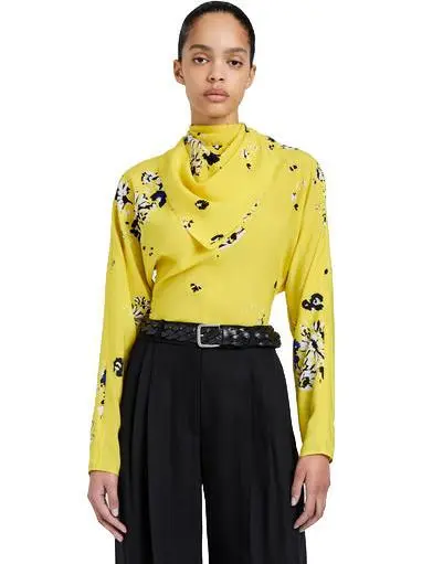 Proenza Schouler Ysabelle Printed Top - Yellow Multi