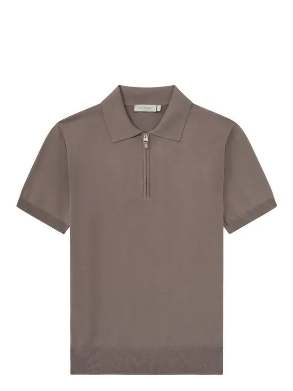 Canali Cotton-jersey Polo Shirt - Brown