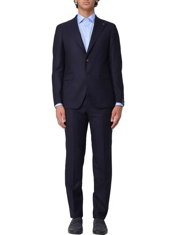 Tagliatore Single-breasted Two-button Suit In Pure Wool - Blue