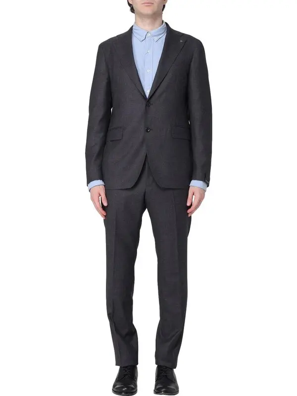 Tagliatore Single-breasted Two-button Suit In Pure Wool - Grey