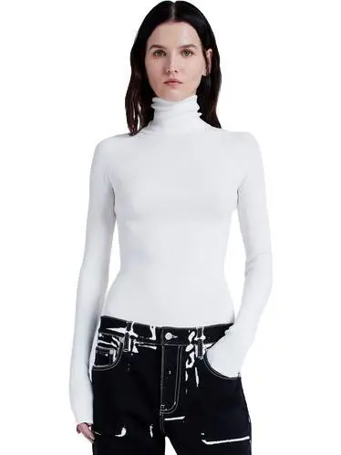 Proenza Schouler Fox Top In Matte Viscose Rib - White
