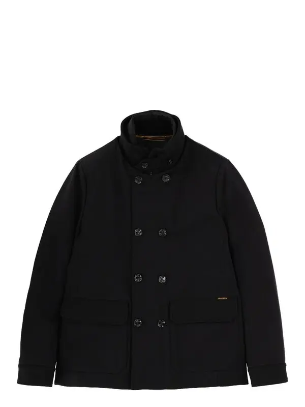 MOORER Double Breasted Coat - Black
