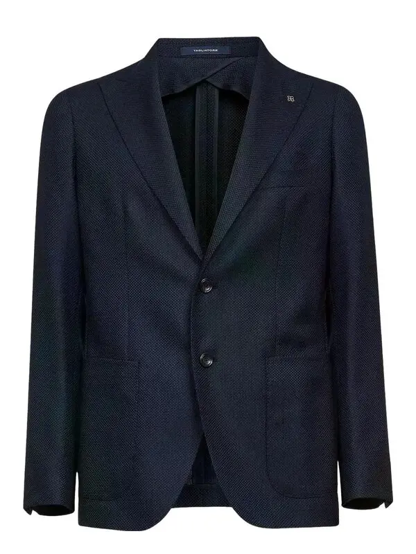 Tagliatore Single-breasted Wool Blazer - Blue