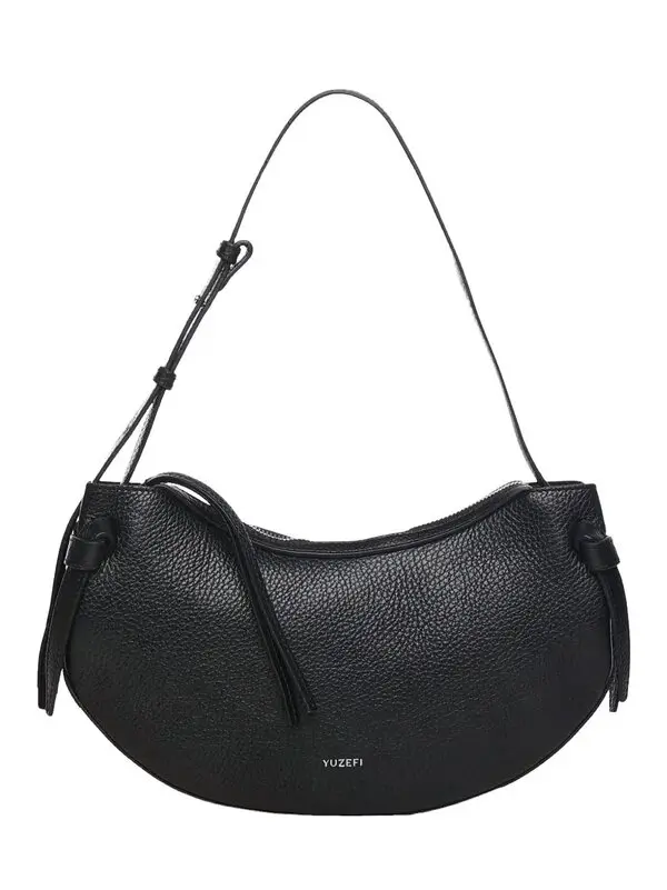 Yuzefi Grain-leather Shoulder Bag - Black