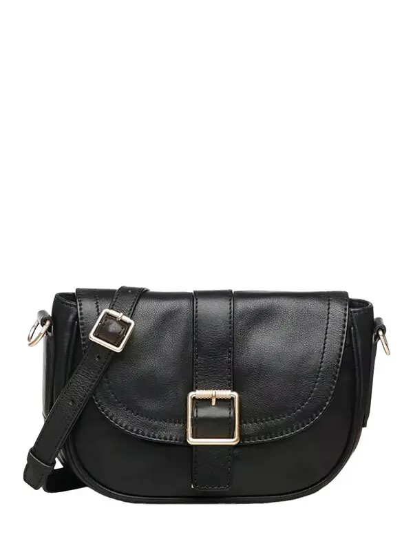 BIASIA Buckle Strap Shoulder Bag - Black