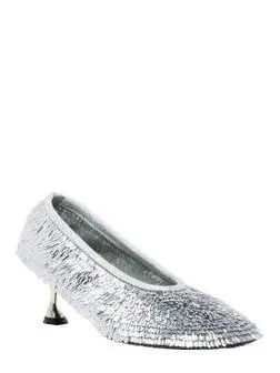 Proenza Schouler Tee Sequin Pumps - Silver