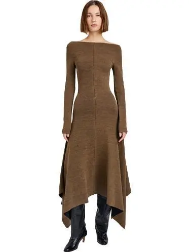 Proenza Schouler Romi Textured Viscose Dress - Sepia