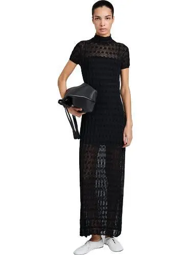 Proenza Schouler Zein Geo Textured Knit Dress - Black
