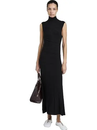 Proenza Schouler Federica Micro Pleat Knit Dress - Black