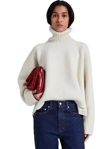 Proenza Schouler Lofty Eco Cashmere Turtleneck Sweater - Ecru
