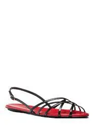 Proenza Schouler Uma Slingback Sandals - Black / Red Combo