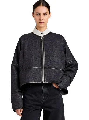 Proenza Schouler Ticiana Wool Jacket - Charcoal Melange