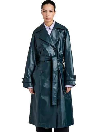 Proenza Schouler Benedetta Coated Cotton Trench Coat - Bottle Green