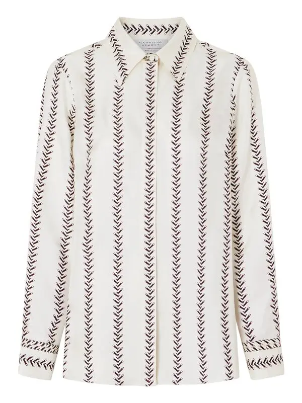 Gabriela Hearst Cruz Printed Silk-satin Shirt - Neutrals