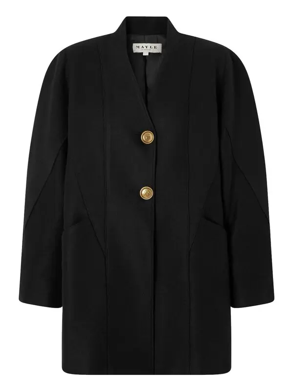Maison Mayle Ines Paneled Wool-twill Coat - Black