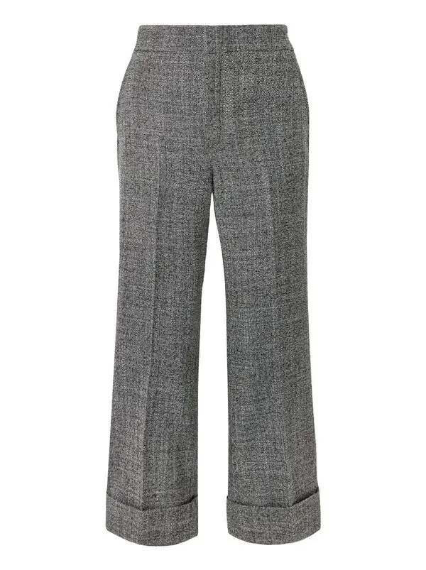 Gucci Wool-tweed Flared Pants - Black