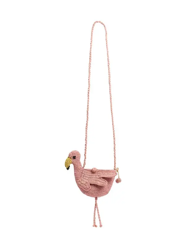 Bonpoint Raffia Flamingo Handbag - Purple