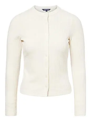 Veronica Beard Lira Pointelle Knitted Cardigan - Ecru