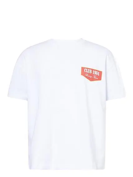 CLUB 1984 Club Race Print Short-sleeve Cotton T-shirt - White