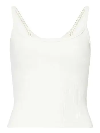 Monday Swimwear Devin Ribbed Stretch-woven Top - Ivory Thin Rib