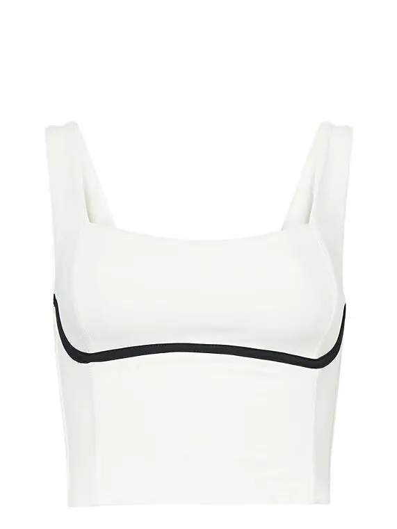 Monday Swimwear Zion Square-neck Sports Bra - Ivory/black Jersey