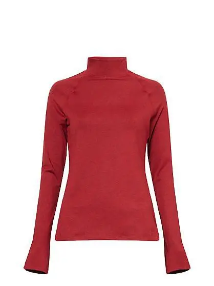 Varley Mock-neck Baselayer Top - Red Dahlia Marl