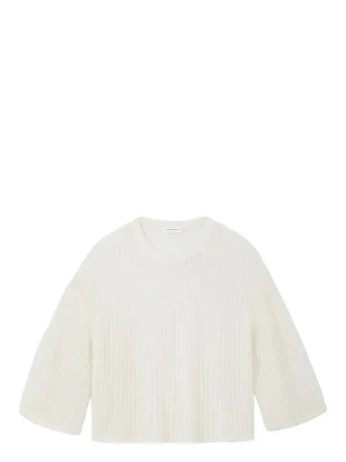 THE WHITE COMPANY Relaxed-fit Ribbed Wool-blend Jumper - Porcelain