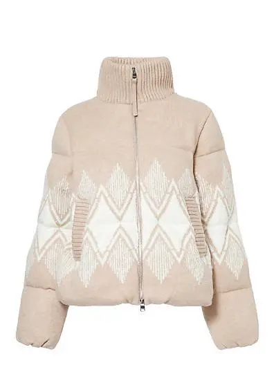Varley Belinda Padded Knitted Jacket - Light Taupe