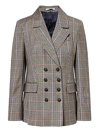 Veronica Beard Claude Double-breasted Woven Jacket - Russet Multi