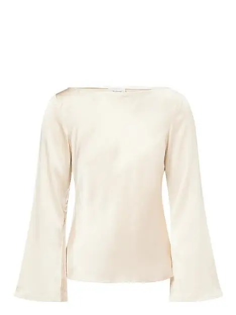 REFORMATION Marlow Silk Top - Almond