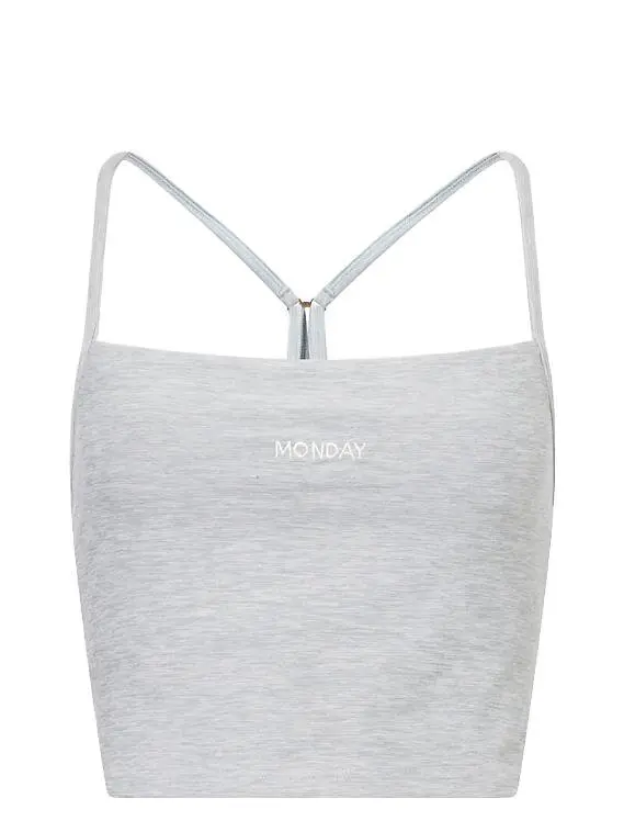 Monday Swimwear Olympic Square-neck Sports Bra - Heather Grey