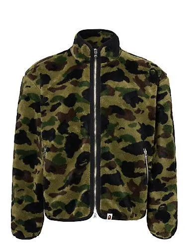 A BATHING APE Camouflage-printed Fleece Jacket - Green