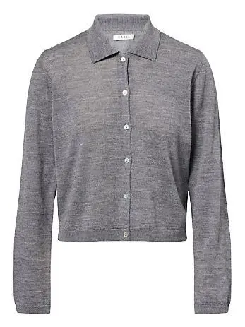 SKALL STUDIO Collared Merino Wool Cardigan - Grey Melange