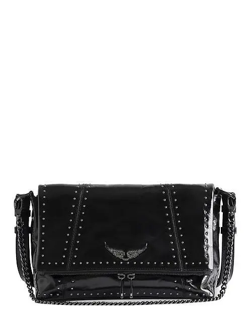 Zadig&Voltaire Rocky Ii Patent-leather Shoulder Bag - Black