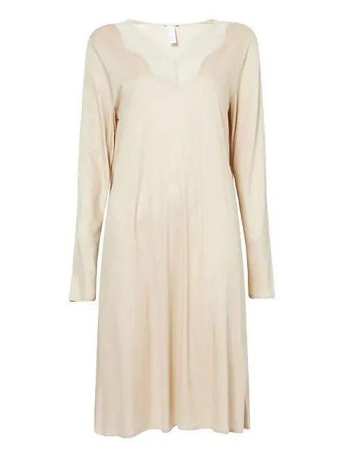 Hanro Lilith Long-sleeved Woven Nightdress - Coffee Quartz