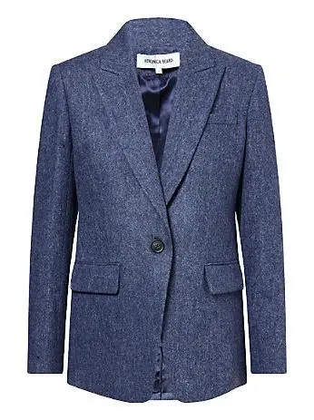 Veronica Beard Vega Notched-lapel Wool Jacket - Blue Melange