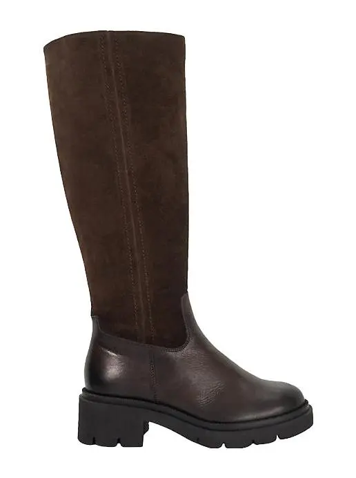 DUNE Tallon Knee-high Boots - Brown Suede Mix