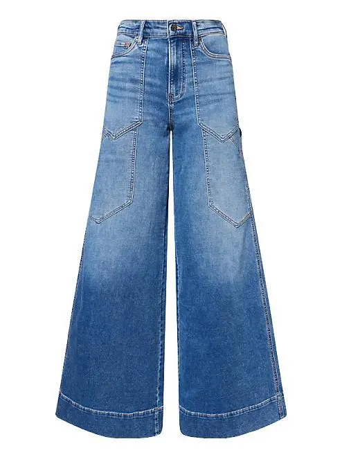 Veronica Beard Freddy Wide-leg Cargo Denim Jeans - Ripple Haze