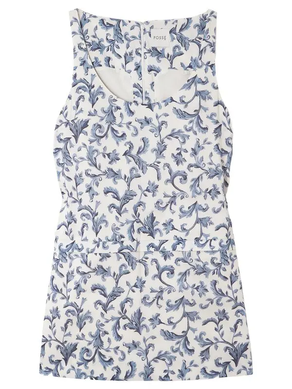 Posse Rue Printed Mini Dress - Blue
