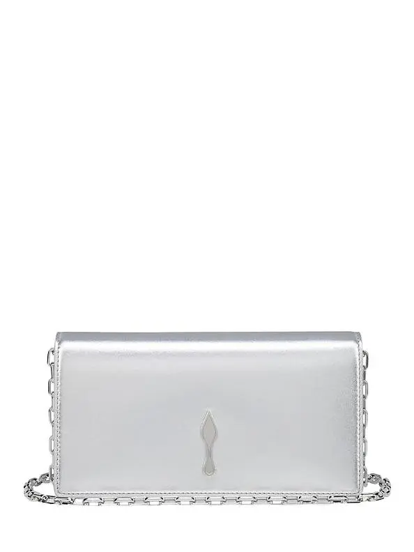 CHRISTIAN LOUBOUTIN Bettina Leather Clutch - Silver