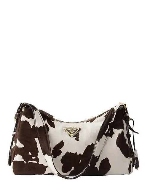 Prada Aimèe Medium Printed Leather Shoulder Bag - White