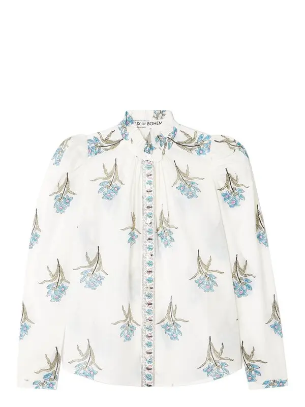 Alix Of Bohemia Artemis Sky Floral-print Shirt - Off-white