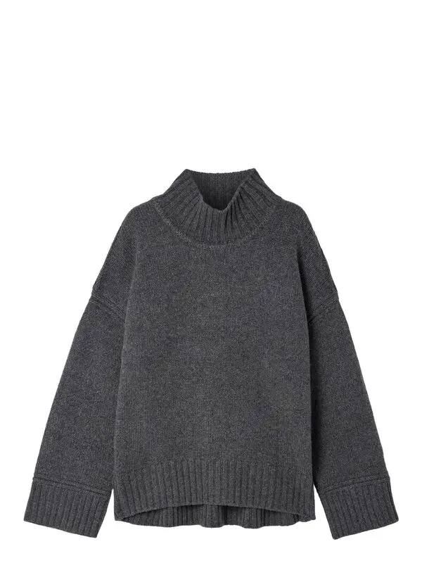 LA LIGNE Wool And Cashmere-blend Mock-neck Sweater - Gray