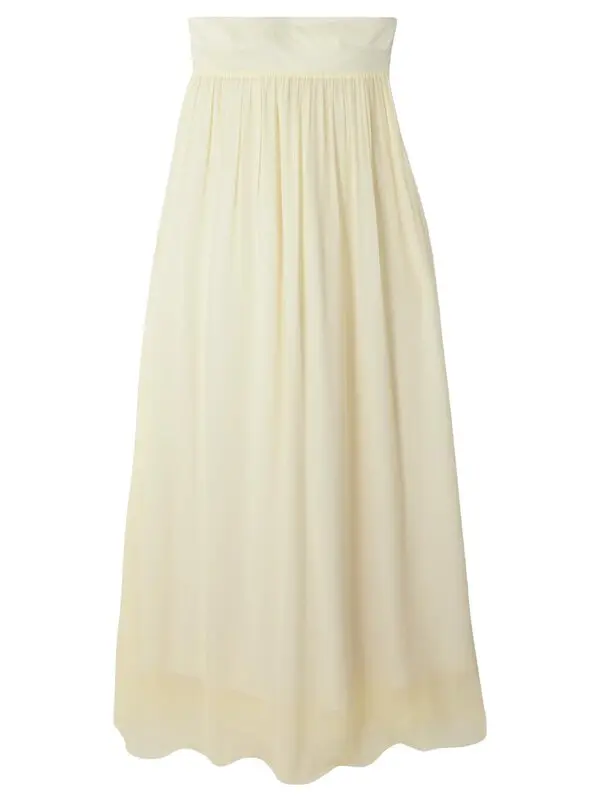 Posse Solene Strapless Draped Maxi Dress - Yellow