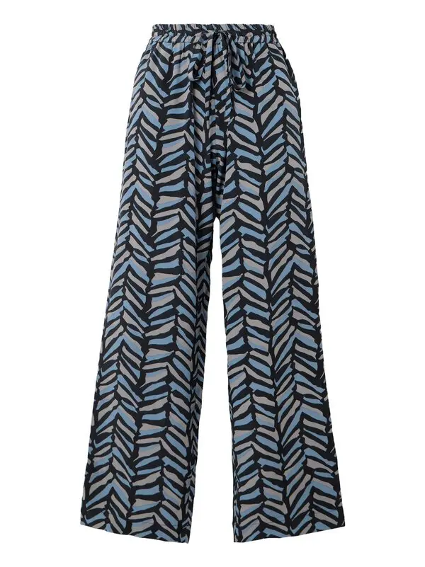 Matteau Printed Silk Crepe De Chine Straight-leg Pants - Multi