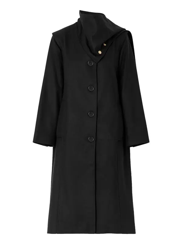 Maison Mayle Isadore Scarf-detailed Wool-blend Coat - Black